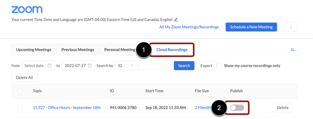 How to Publish a Zoom Recording in Canvas - MIT Sloan Teaching ...